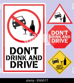 Do not Drink and Drive Caution road sign board 1 Stock Vector Image ...