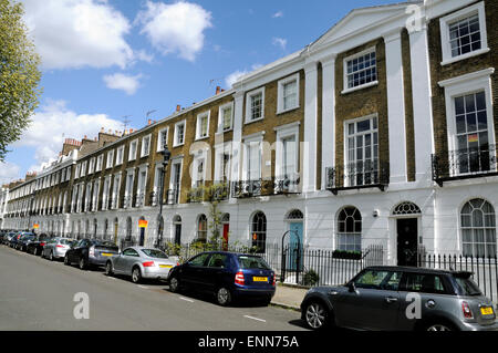 Georgian terraced residential houses Gibson Square Islington London ...