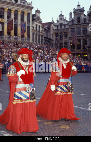 Europe, Belgium, Brussels, participants of the Ommegang festival at the ...