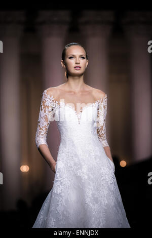 A model presents a creation by Dutch designer Iris Van Herpen during ...