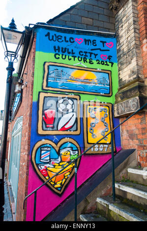 Street art mural Welcome to Hull City of Culture 2017 Stock Photo - Alamy