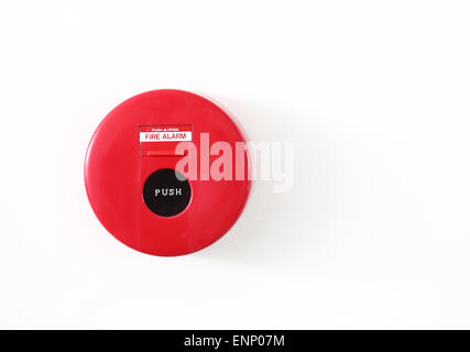Fire alarm red circle box warning machine Stock Photo - Alamy
