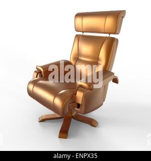Chair gold metallic colors Isolated on white background Stock Photo - Alamy