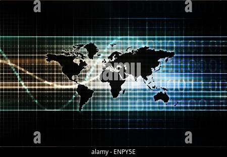 International Trade on a Global Scale with Map Stock Photo - Alamy