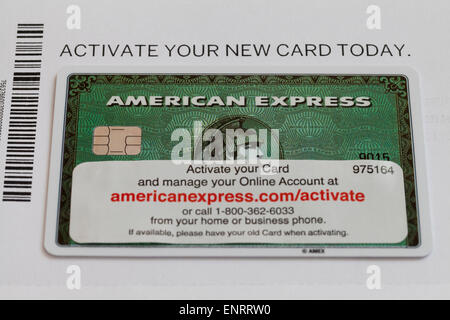 New American Express card with activation information - USA Stock Photo ...