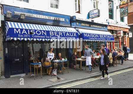 The Maison Bertaux patisserie in Greek Street Soho London England Stock ...