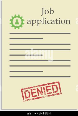 Rejected paper document, red rejected stamp. Vector flat illustration ...