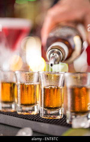 Snifters on bar desk, close-up Stock Photo - Alamy