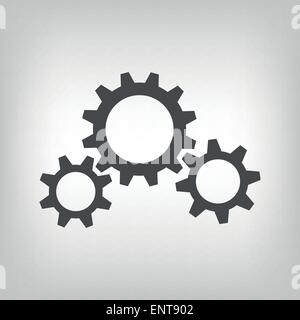 Three cog wheels, gear icon. System settings, technical service design ...