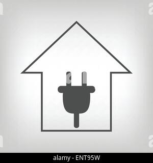 Electricity house with plug home repair vector logo design. Power logo ...