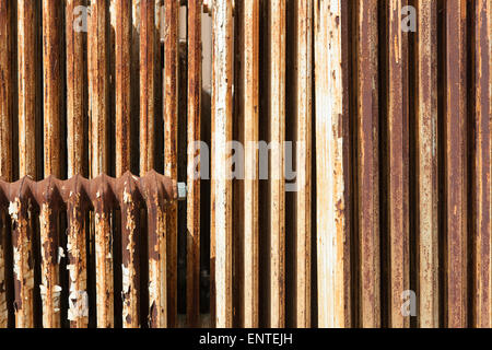 old central heating radiator with cracked white paint and rust Stock ...