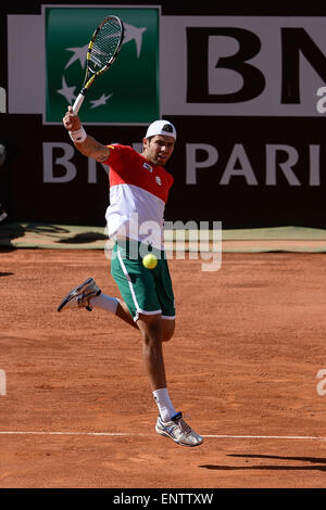 Simone Bolelli of Italy in action during the Round Robin doubles match ...
