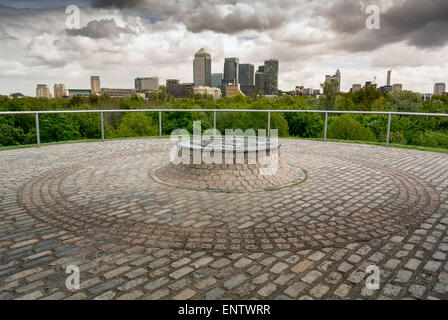 View of Canary Wharf from Stave Hill, Rotherhithe, London Stock Photo ...