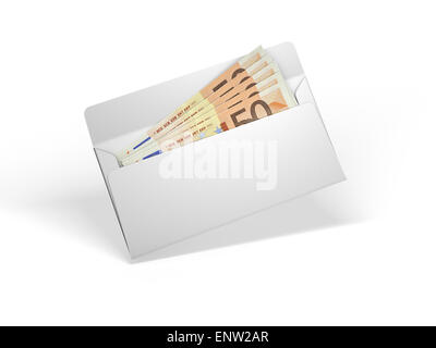 money in envelope isolated on white background Stock Photo - Alamy
