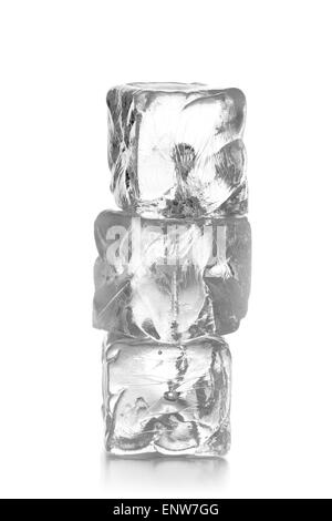 Crystal Clear Ice Cubes Stacked on Vibrant Yellow Background – Minimalist Design for Refreshment ...