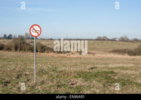 Warning signs on a military firing range at Ash Ranges, Surrey - danger ...