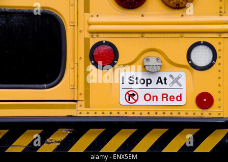 School Buses stop at railroad crossing Stock Photo - Alamy