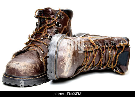 Construction PPE - Steel toe boots and a yellow hard hat Stock Photo ...