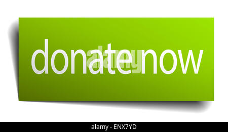donate green paper sign isolated on white Stock Photo - Alamy