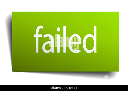 failed blue paper sign on white background Stock Photo - Alamy