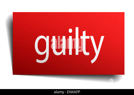 not guilty square paper sign isolated on white Stock Photo - Alamy
