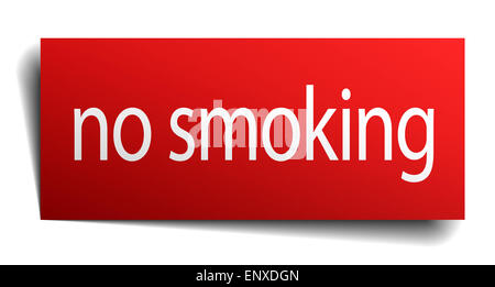 no smoking square paper sign isolated on white Stock Photo - Alamy