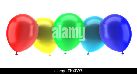 colorful party balloons glossy 5 five. birthday decoration multicolored ...