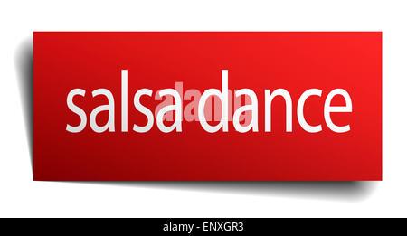 salsa dance square paper sign isolated on white Stock Photo - Alamy