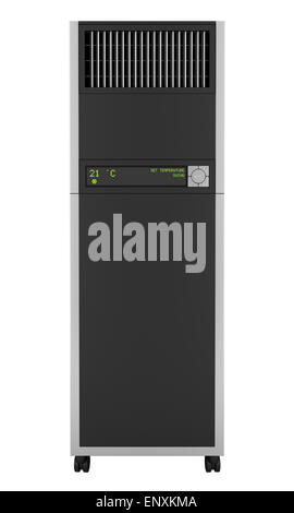 modern black standing air conditioner isolated Stock Photo - Alamy
