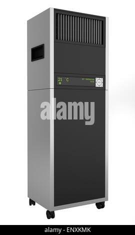 modern black standing air conditioner isolated Stock Photo - Alamy