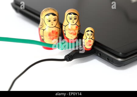 Different types of connections available on a computer Stock Photo - Alamy
