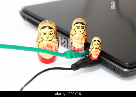 Different types of connections available on a computer Stock Photo - Alamy