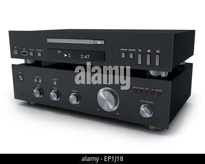 Modern HI-FI system (done in 3d, on white background Stock Photo - Alamy