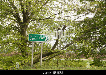Scotch Corner A1 road sign on a spring day - North Yorkshire, England ...