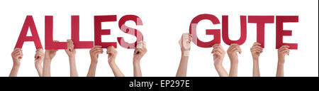 hands holding the german word ALLES GUTE! which means congratulations ...