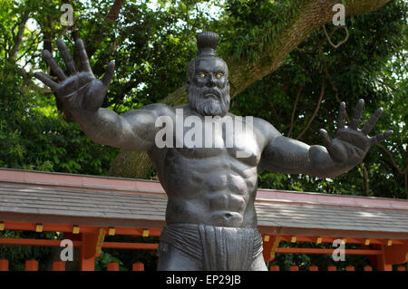 Statue of Ancient Sumo Wrestler, Sumiyoshi Shrine ( Shinto ) Fukuoka ...