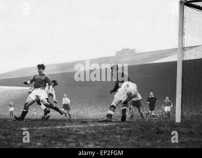 1950s, historical, a football match at the Old Den, New Cross, London ...