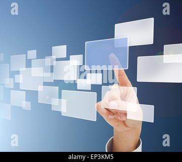 Finger selecting square Stock Photo - Alamy