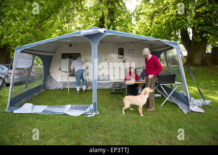 Tiny 1 person caravan Stock Photo - Alamy