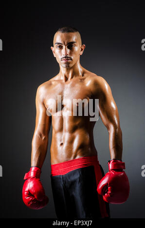 Muscular boxer in studio shooting Stock Photo - Alamy
