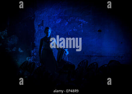Lucy Ridley performing in Soirée Subterranea in an unusual performance ...