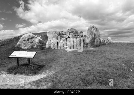White Barrow neolithic long barrow burial mound tumulus, near Tilshead ...