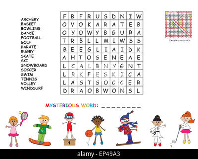 Game for children : find all words (horizontal, vertical and diagonal ...