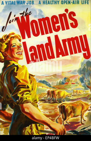 Second World War Women's Land Army recruitment poster Stock Photo ...