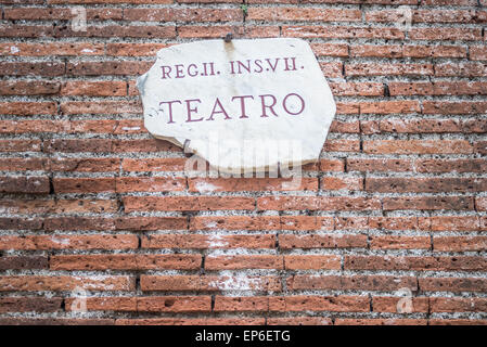 Ancient roman signpost in Ostia old town, Rome, Italy. Broken ...
