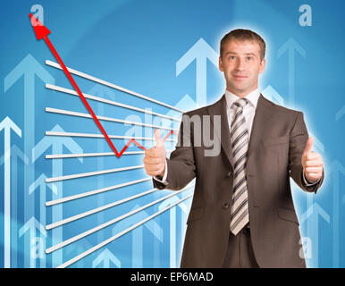 Businessman and graphical chart Stock Photo - Alamy