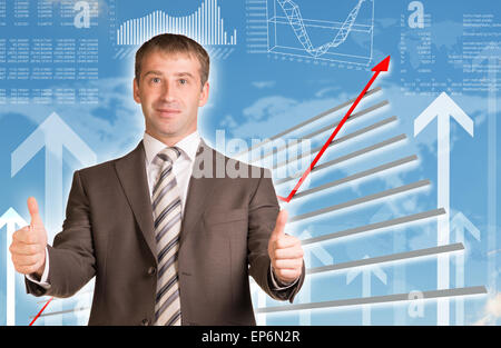 Businessman and graphical chart Stock Photo - Alamy