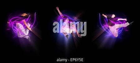 collection of stylish modern ballet dancer jumping Stock Photo - Alamy