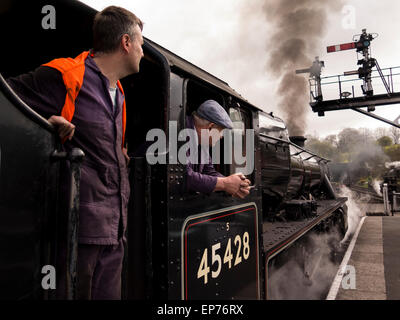 Steam Locomotive 45428 ERIC TREACY at grosmont station on the NYMR ...