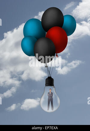 Businesswoman inside light bulb Stock Photo - Alamy